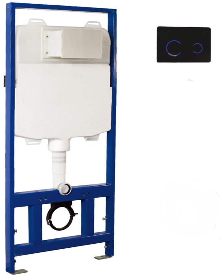 Black touchless Flush Wall Frame For Wall Hung Toilets