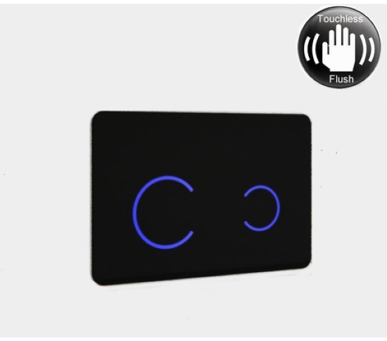 Black Contactless Flush Plate