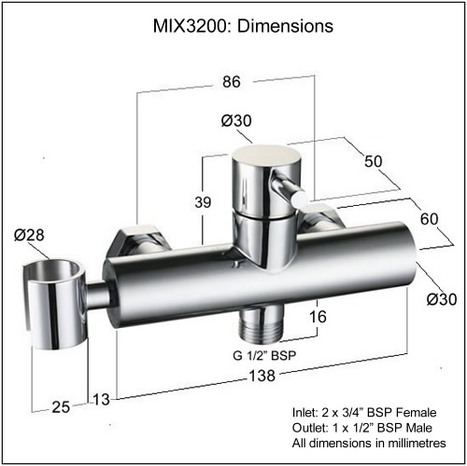KIT3200: Warm Water Douch Shower Kit
