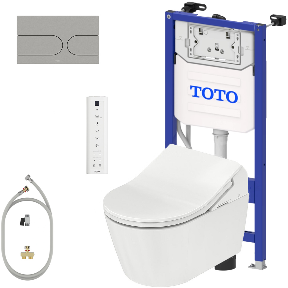 Complete set: Toto RX Washlet + Toto wall frame with Automatic Flush ...